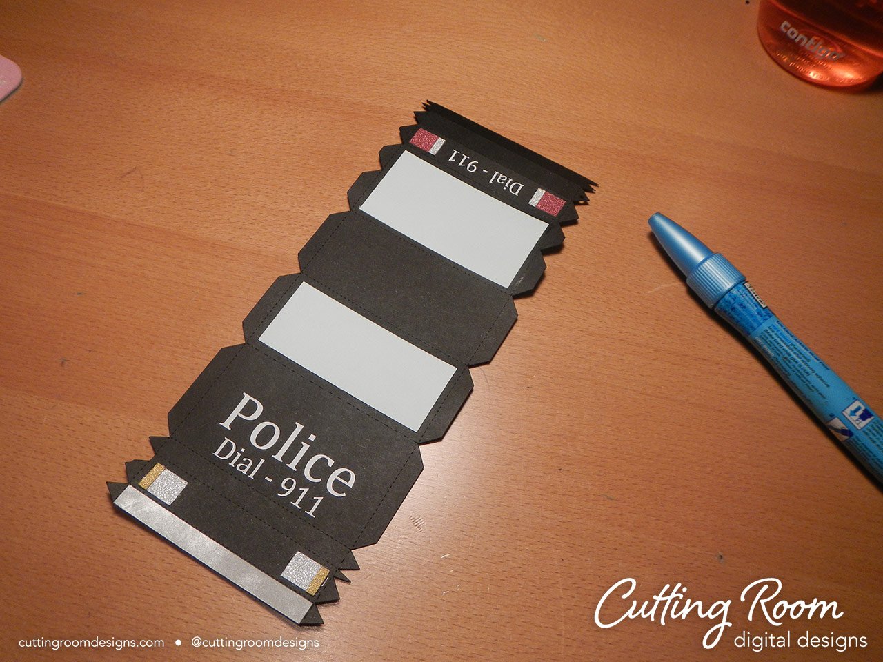 Police Car Gift Box Assembly Tutorial - Cutting Room Digital Designs, LLC